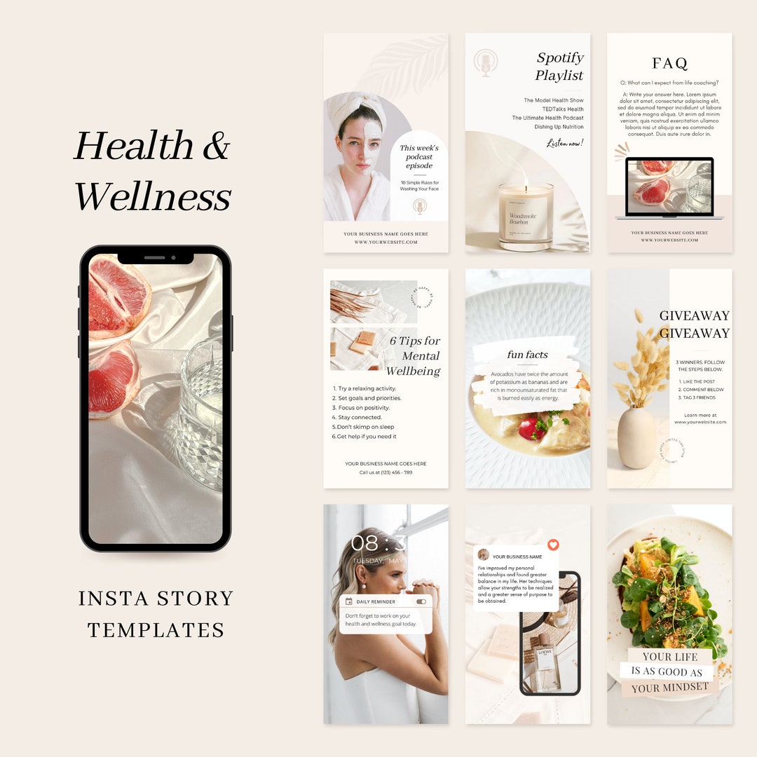 Health and Wellness Instagram Story Template | Healthy Lifestyle ...