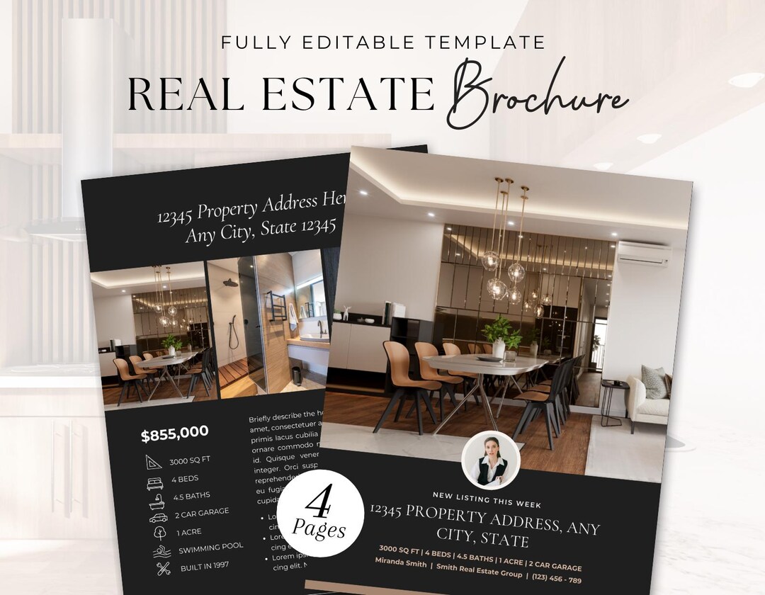 Real Estate Brochure | Open House Flyer Template|real Estate Marketing ...