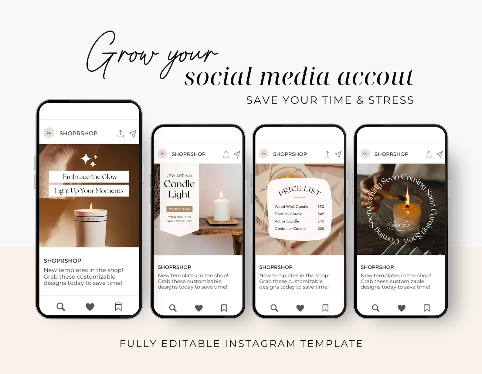 Candle Instagram Post Template | Social Media Bundle Candle Businesses ...