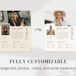 Media Kit Template| Influencer Rate Card Template |blogger Social Media ...