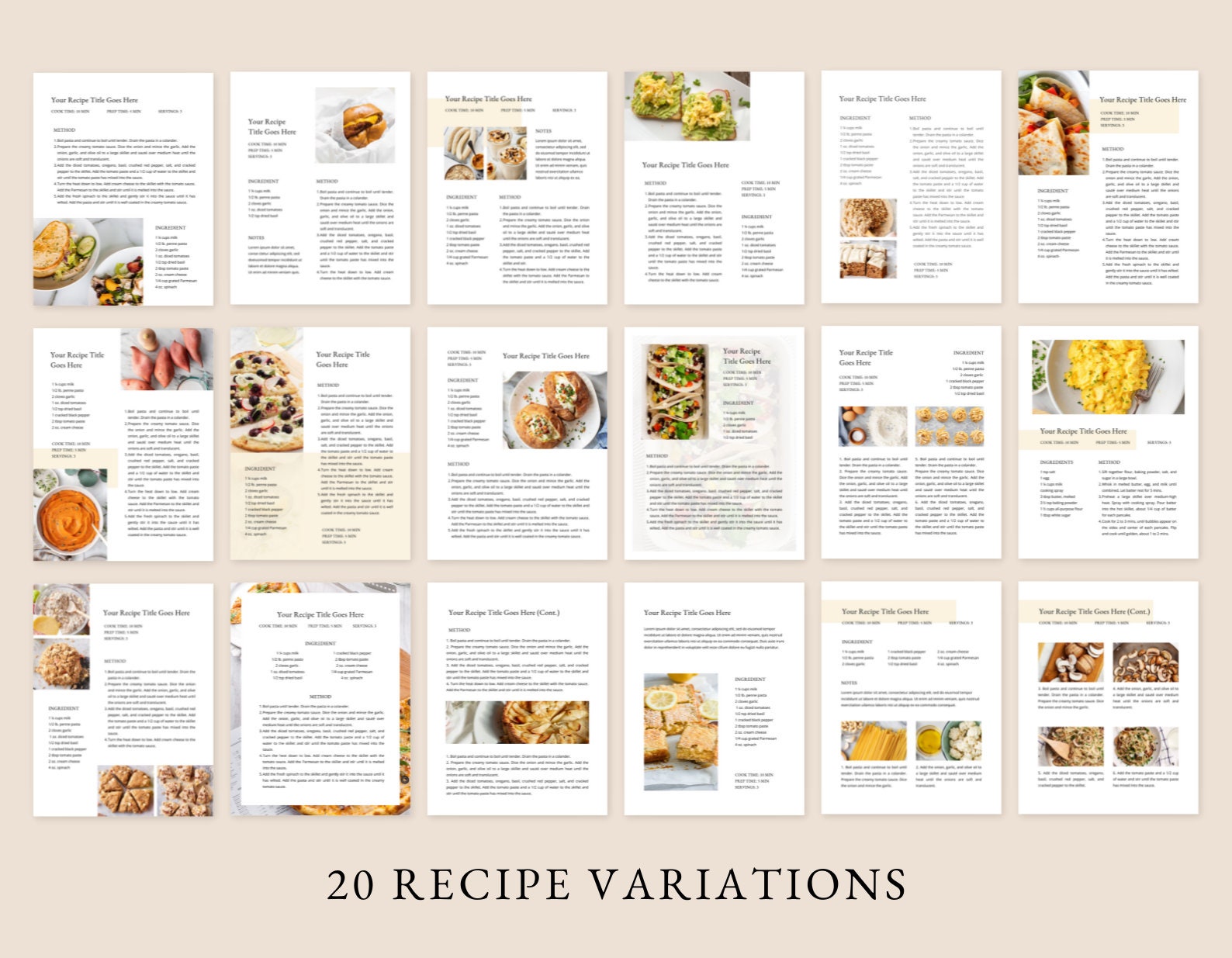 Cookbook Template | Recipe Book Template | Editable Canva Ebook ...