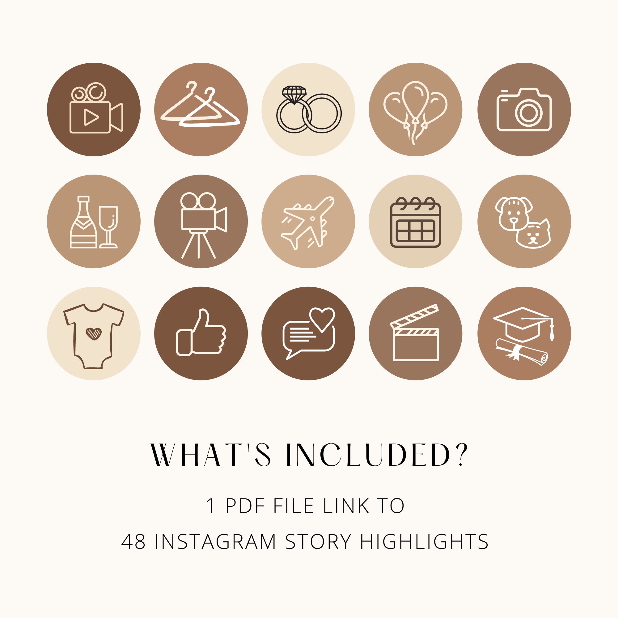 48 Brown Instagram Highlight Covers Instagram Story Highlight - Etsy