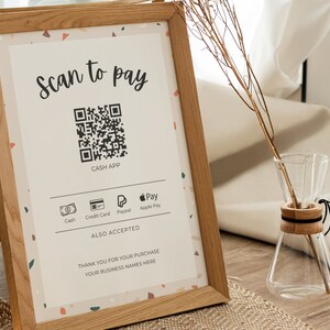 Scan to Pay Sign | QR Code Sign | Printable Payment Sign | Accepted ...