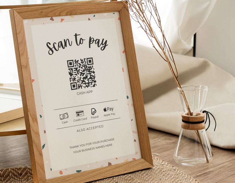 Scan to Pay Sign | QR Code Sign | Printable Payment Sign | Accepted ...