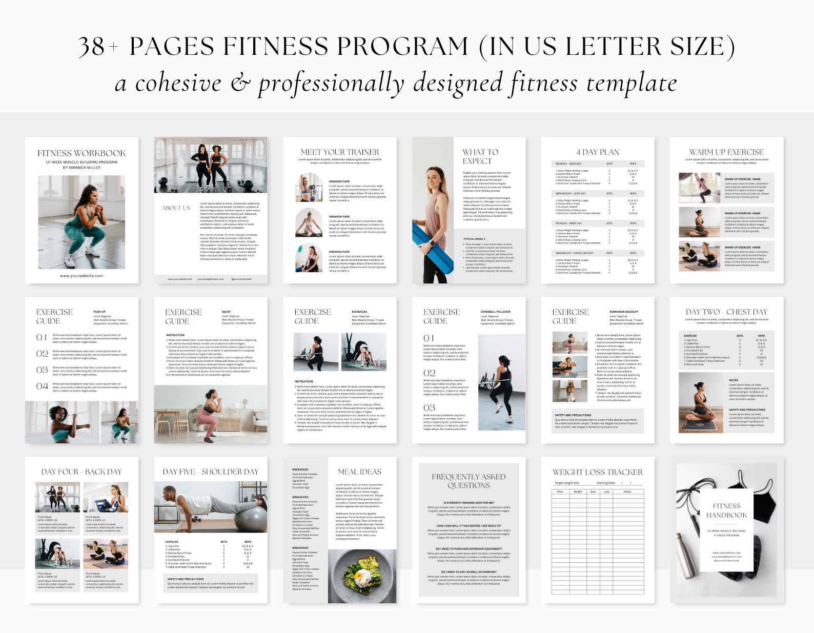 Fitness Ebook Template | Fitness Program Planner | Fitness Yoga Coach ...
