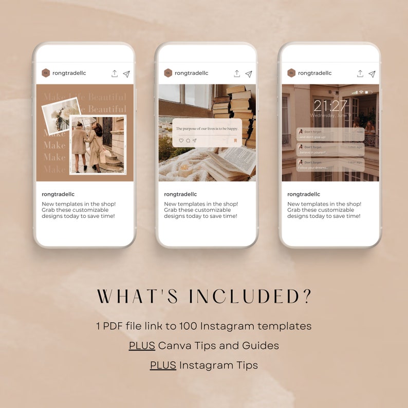 100 Instagram Templates Minimalist Instagram Post Template - Etsy