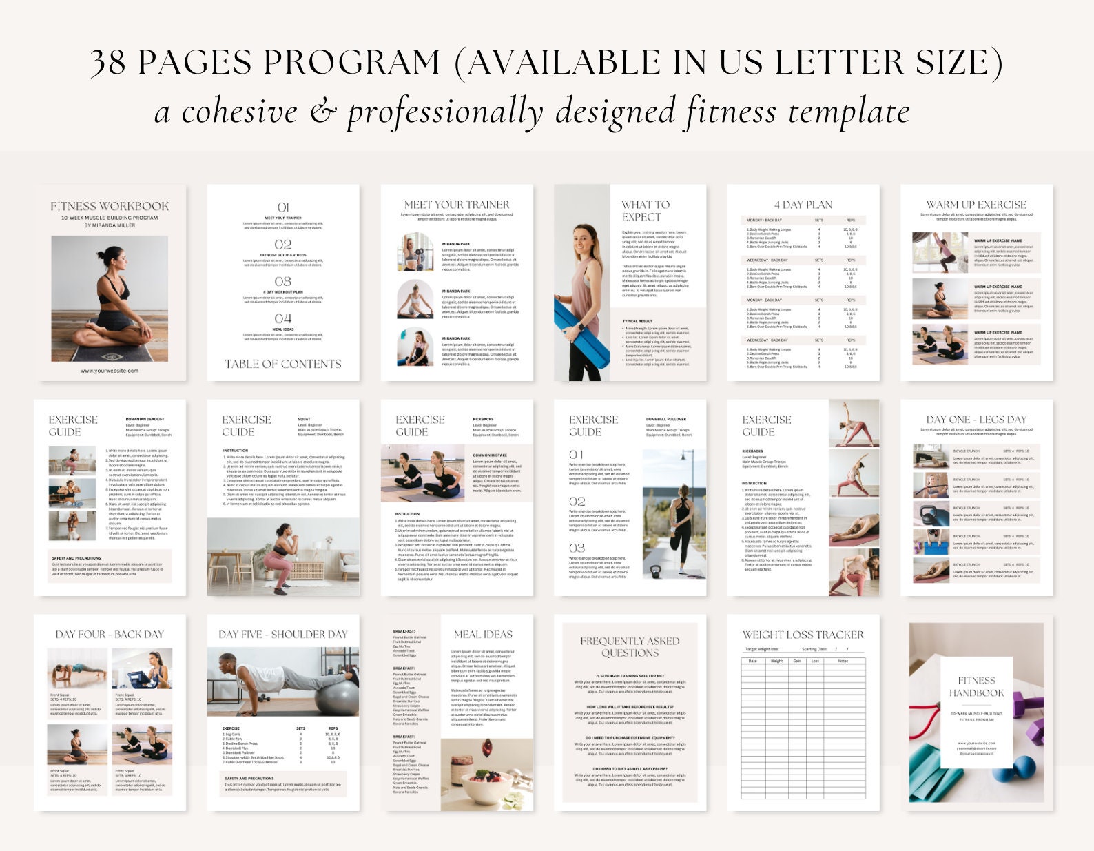 Fitness Ebook Template | Fitness Program Planner | Fitness Yoga Coach ...