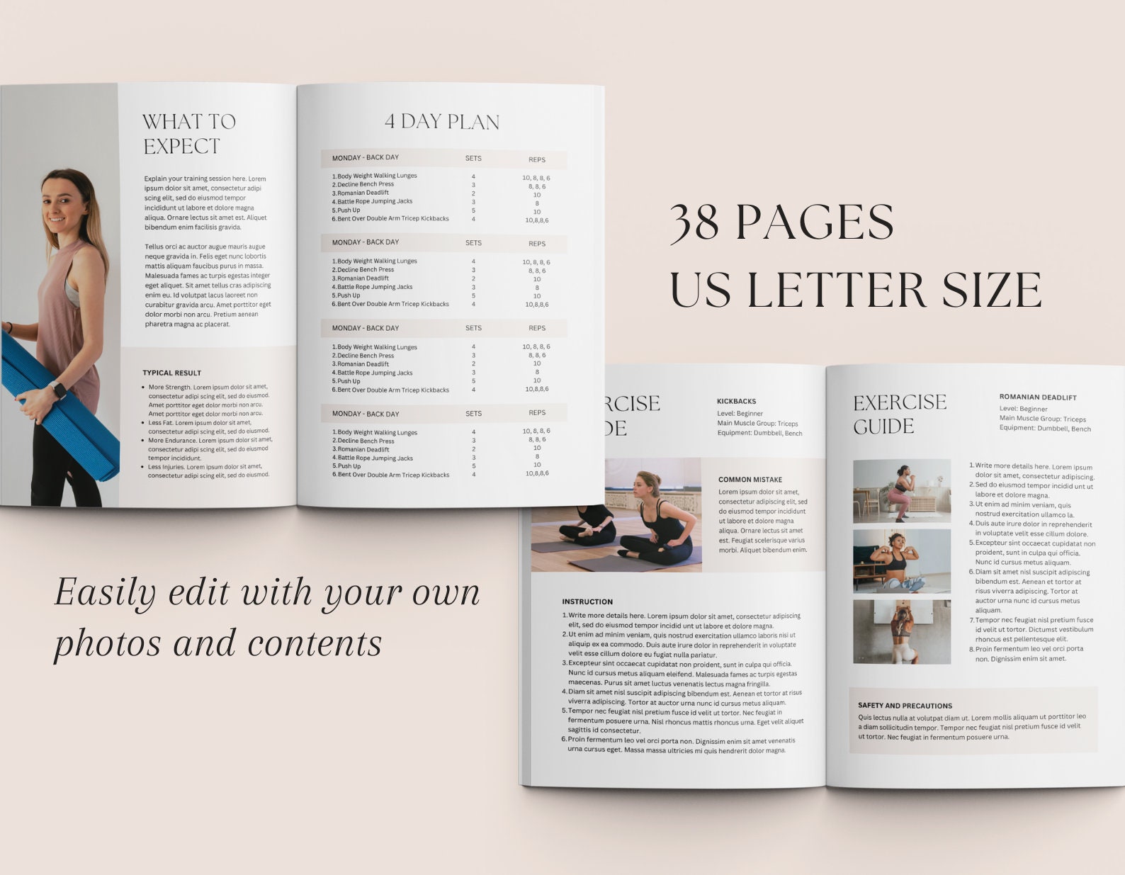 Fitness Ebook Template | Fitness Program Planner | Fitness Yoga Coach ...