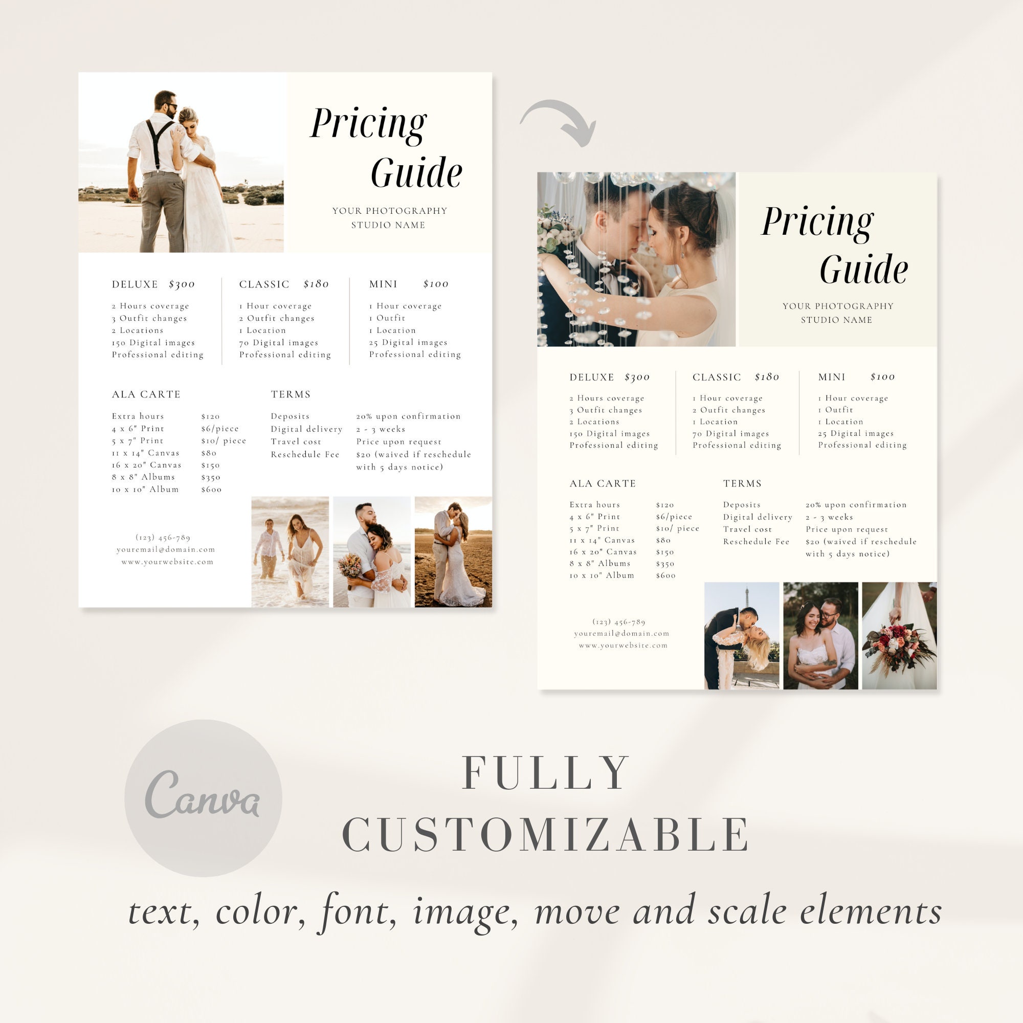 Wedding Photography Pricing List Wedding Pricing Guide Sheet - Etsy
