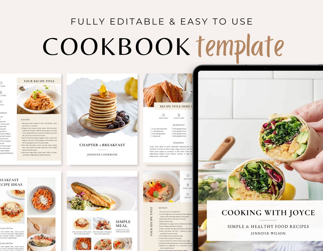 Cookbook Template | Editable Recipe Book Template | Printable Family ...