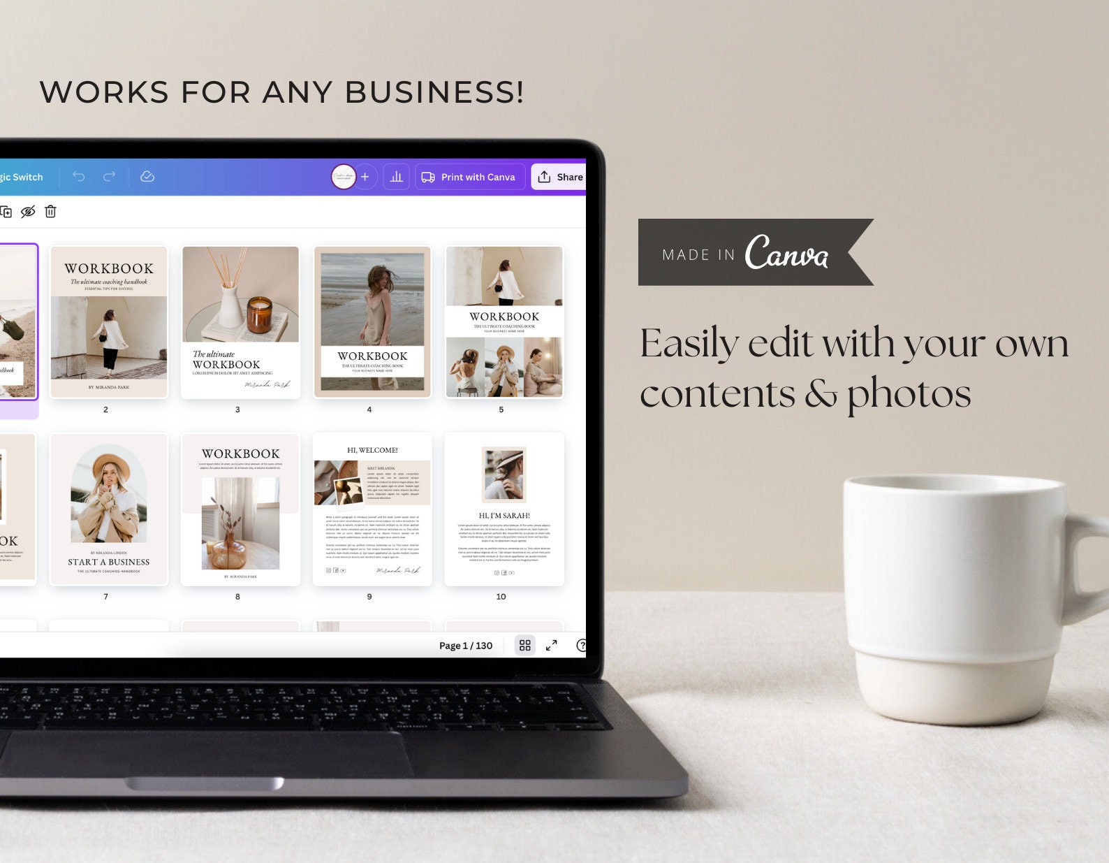 Editable Workbook Template | Canva Coaching Ebook Template | Lead ...