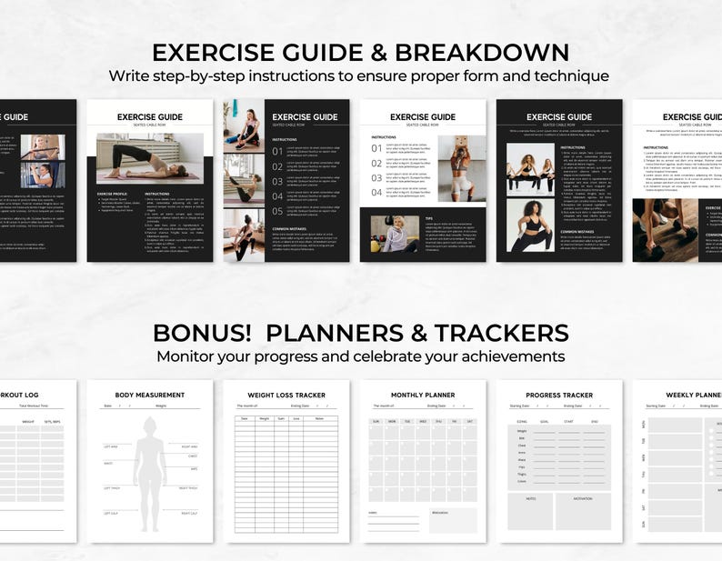 Fitness Ebook Template| Workout Plan Fitness Ebook | Fitness Planner ...