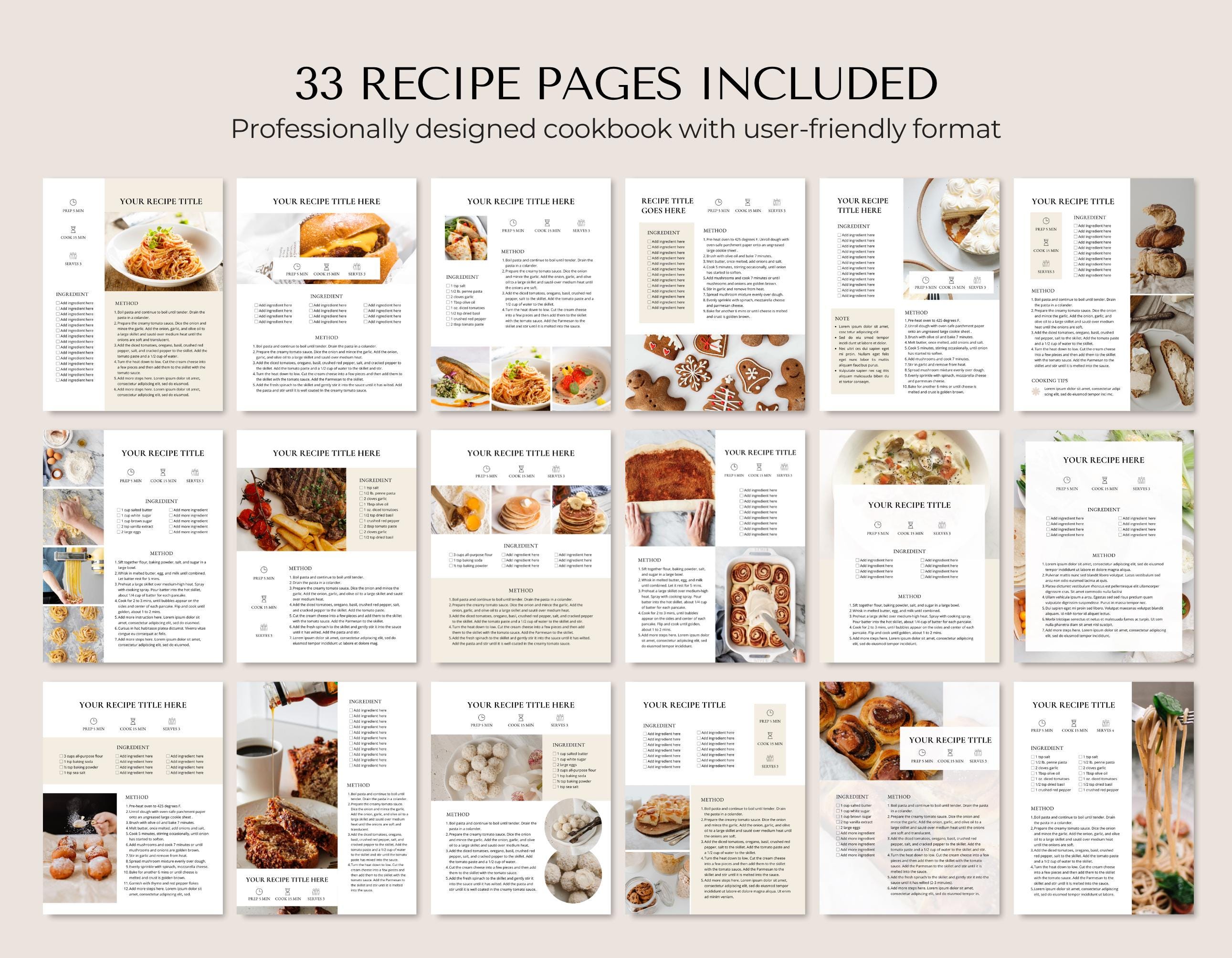 Modèle de livre de recettes | Modèle de livre de recettes modifiable ...