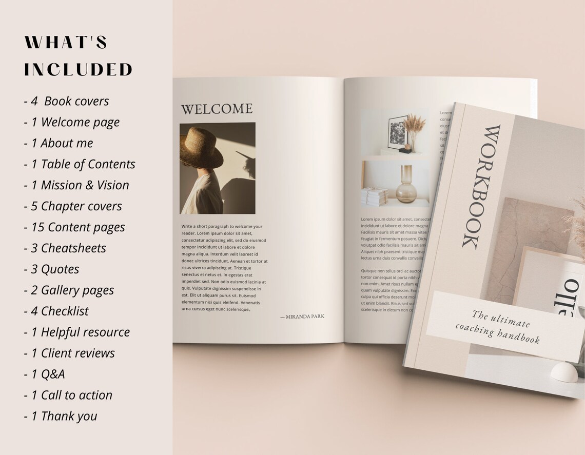 Editable Workbook Template Canva Coaching Ebook Template - Etsy