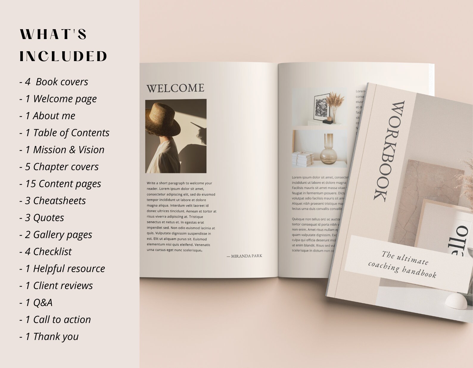 Editable Workbook Template Canva Coaching Ebook Template - Etsy