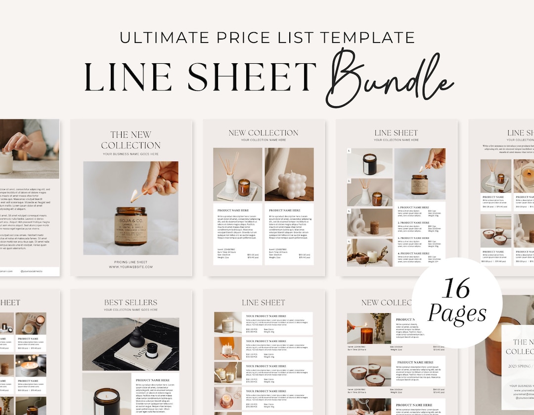 Wholesale Line Sheet Template | Business Catalog Template | Etsy ...