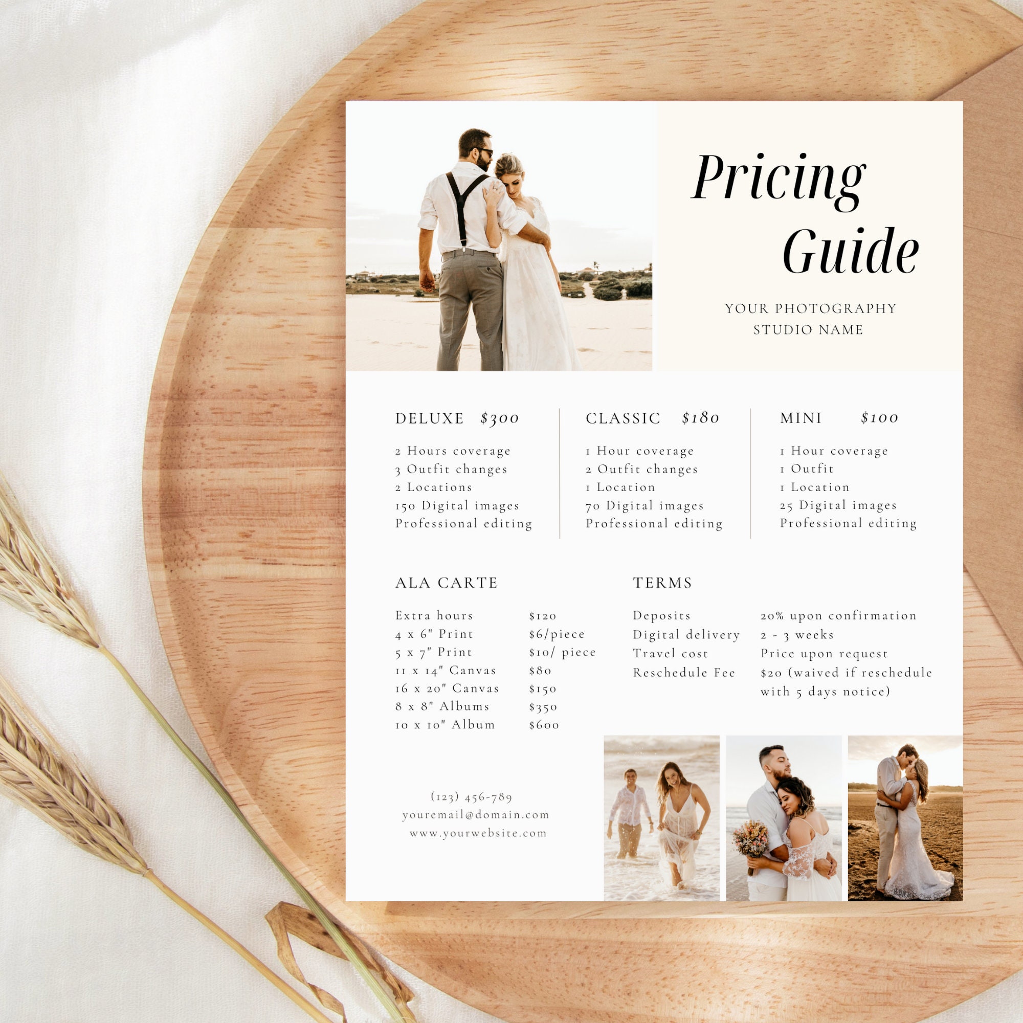 Wedding Photography Pricing List Wedding Pricing Guide Sheet - Etsy