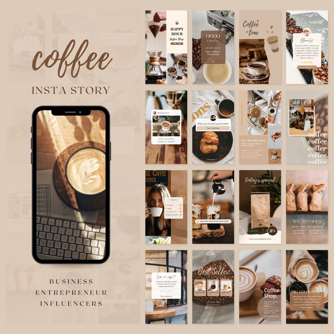 Coffee Instagram Story Template| Café Business Social Media | Coffee ...