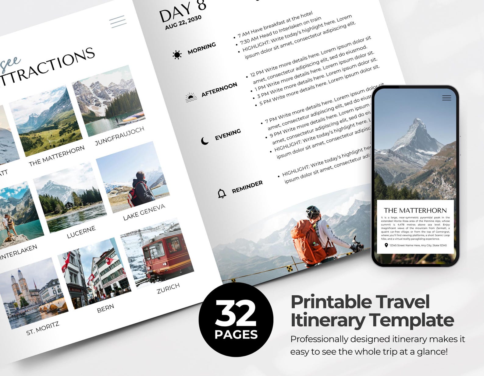 Editable Travel Itinerary Template | Trip Itinerary | Printable Travel ...