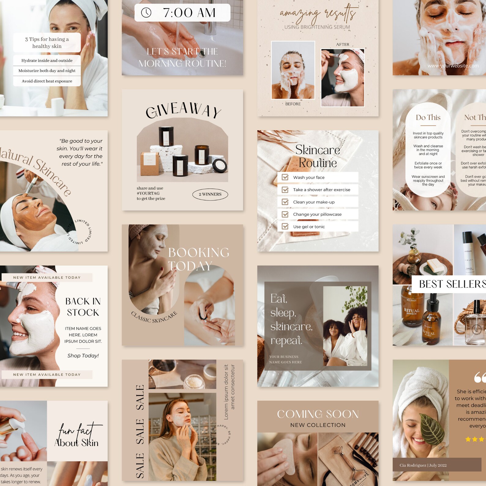 Esthetician Instagram Post Templates Skincare Social Media Skincare ...