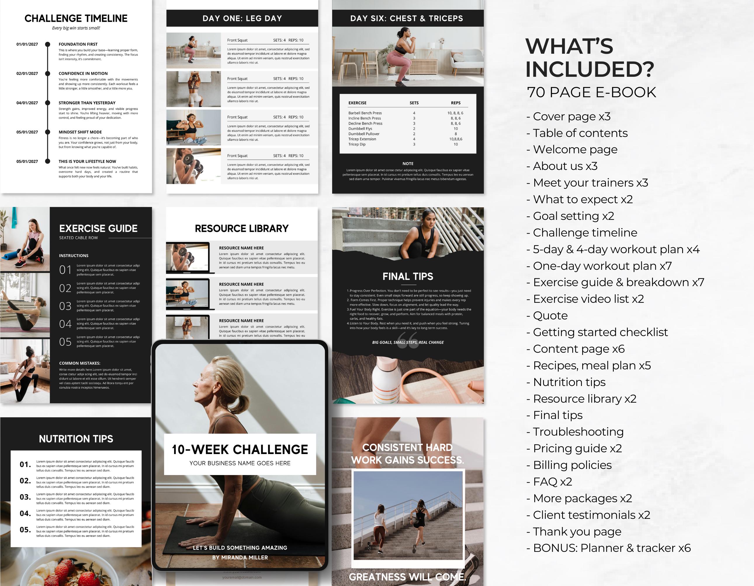 Fitness Ebook Template| Workout Plan Fitness Ebook | Fitness Planner ...