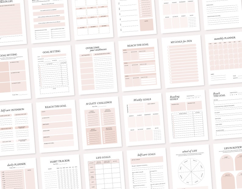 Goal Setting Planner Template | 2024 SMART Goal Tracker | Goal Planning ...