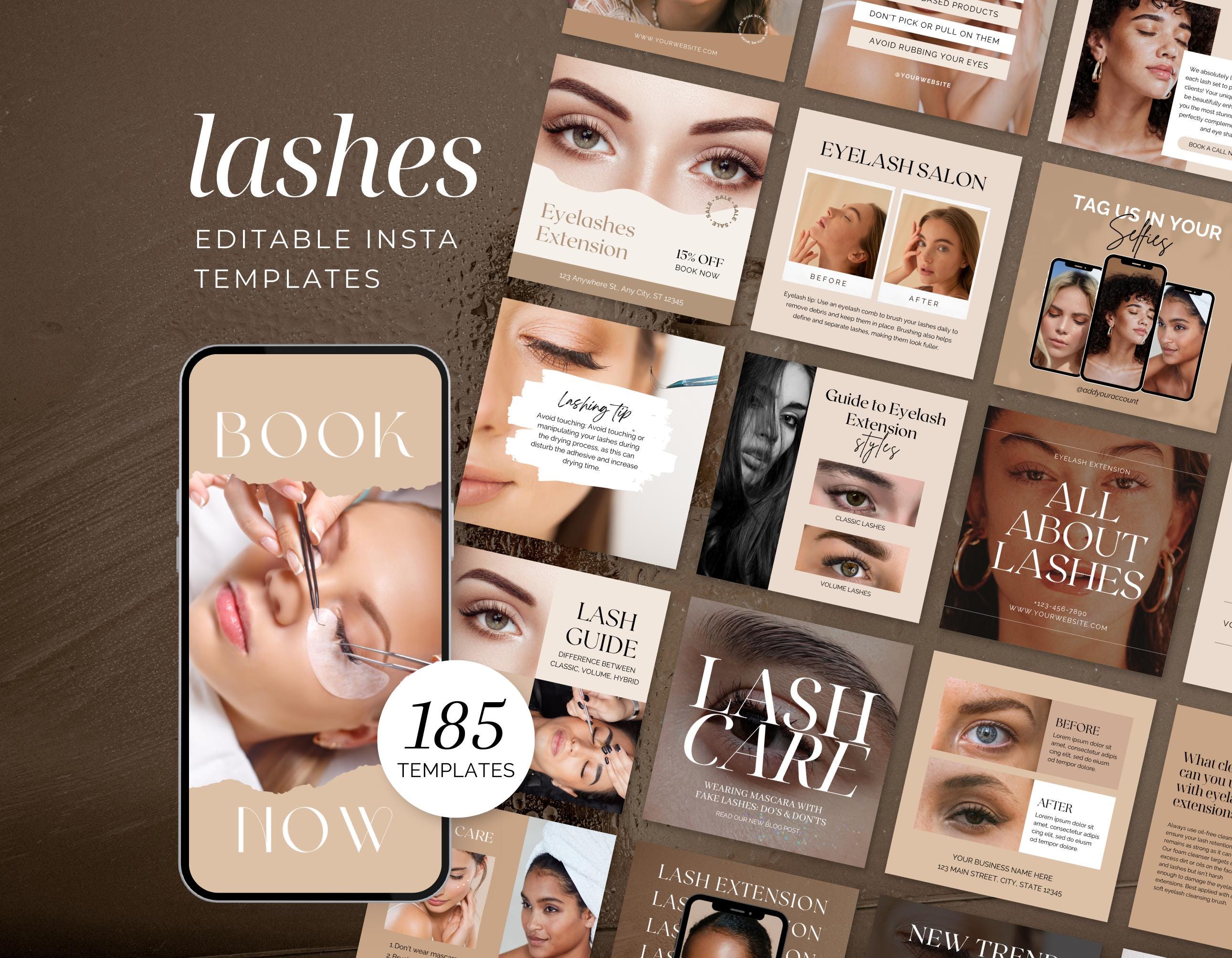 Lash Tech Instagram Post| Lash Artist Instagram Templates| Eyelashes ...