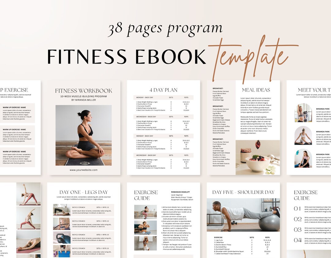 Fitness Ebook Template Workout Plan Fitness Ebook Fitness Planner Ebook ...