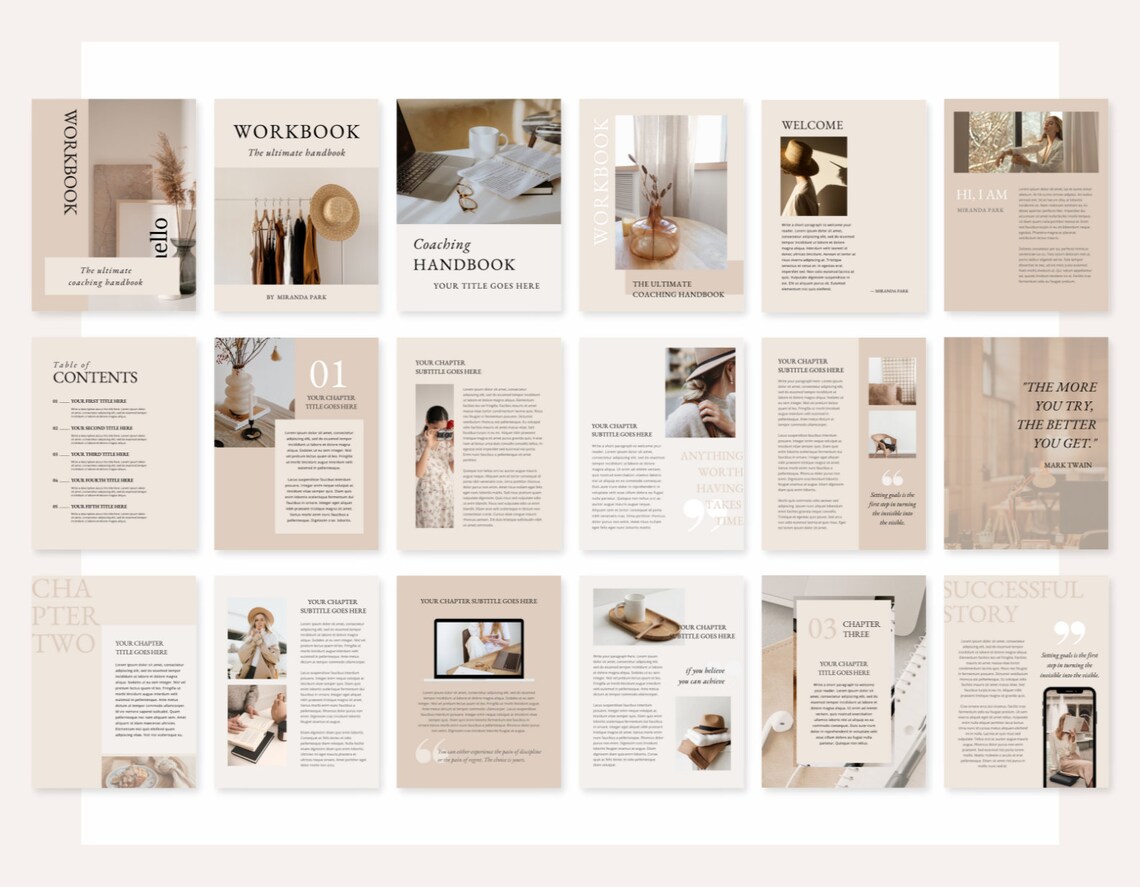 Editable Workbook Template Canva Coaching Ebook Template - Etsy