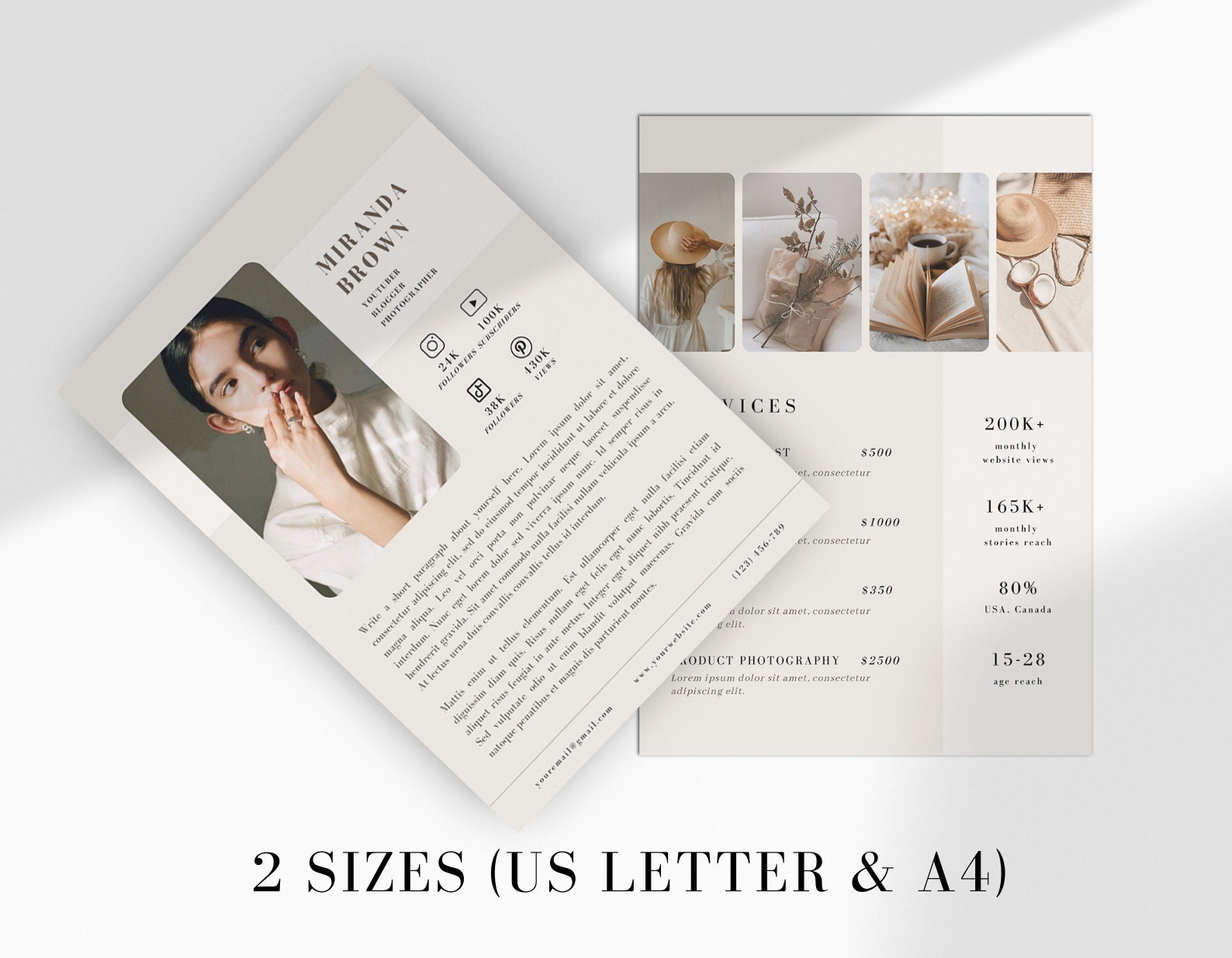 Media Kit Template Influencer Rate Card Template blogger - Etsy UK