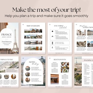 Editable Travel Itinerary Template | Trip Itinerary | Printable Travel ...