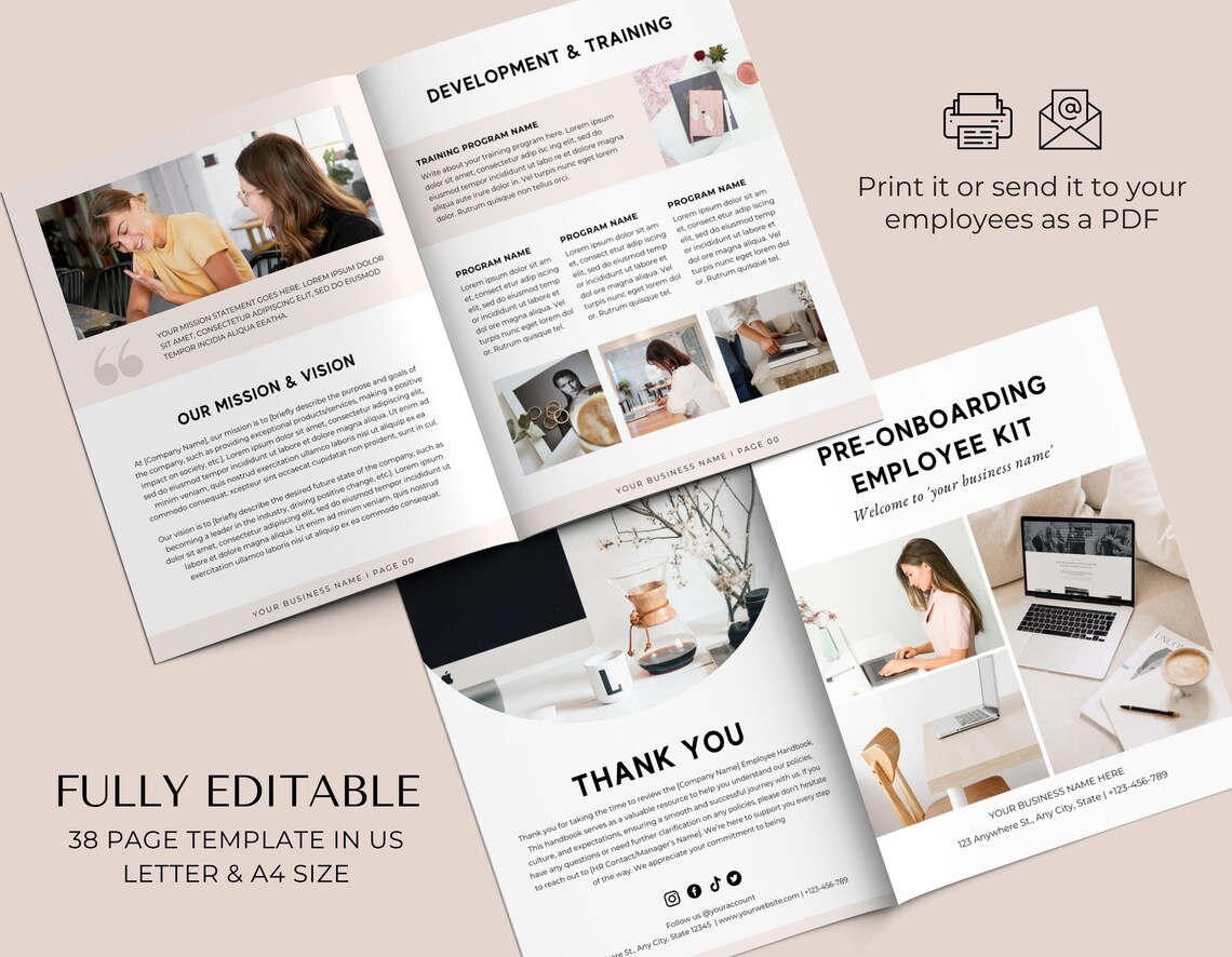 Employee Welcome Package Template | New Employee Onboarding Handbook ...
