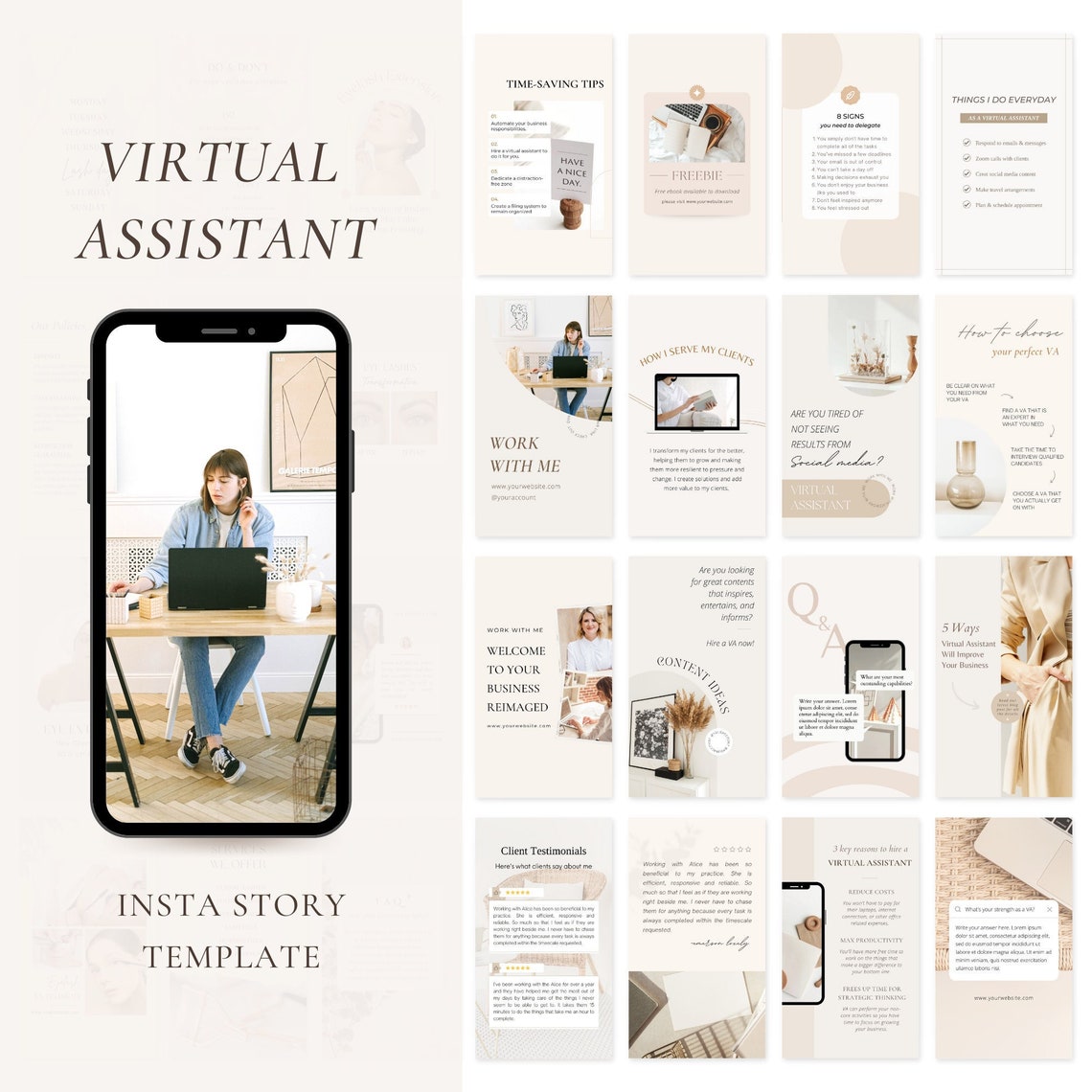 Virtual Assistant Instagram Templates | VA Instagram Story | VA Social ...