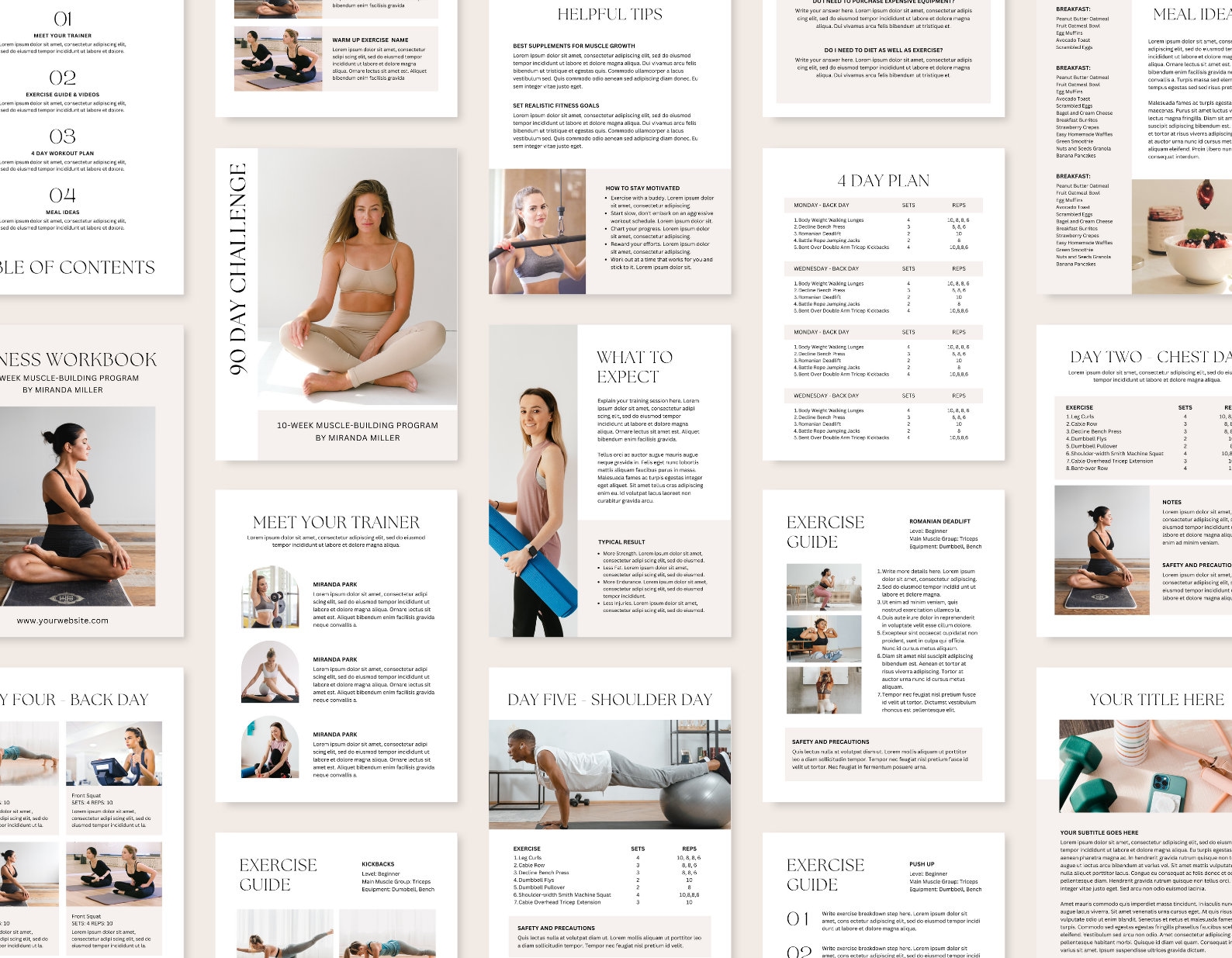 Fitness Ebook Template | Fitness Program Planner | Fitness Yoga Coach ...