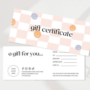 Gift Certificate Template | DIY Gift Card | Printable Gift Voucher ...