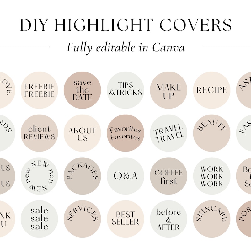 Highlight Covers - Etsy