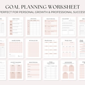 Goal Setting Planner Template | 2024 SMART Goal Tracker | Goal Planning ...
