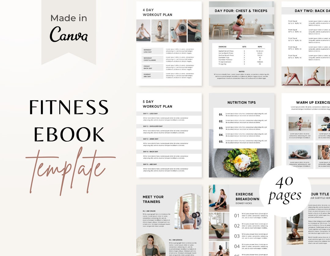 Fitness Ebook Template Fitness Program Planner Fitness Yoga Coach ...