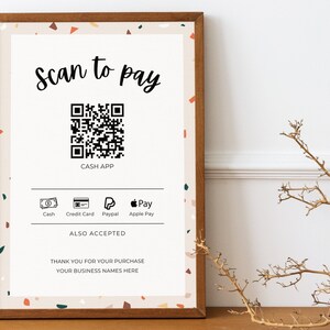 Scan to Pay Sign | QR Code Sign | Printable Payment Sign | Accepted ...