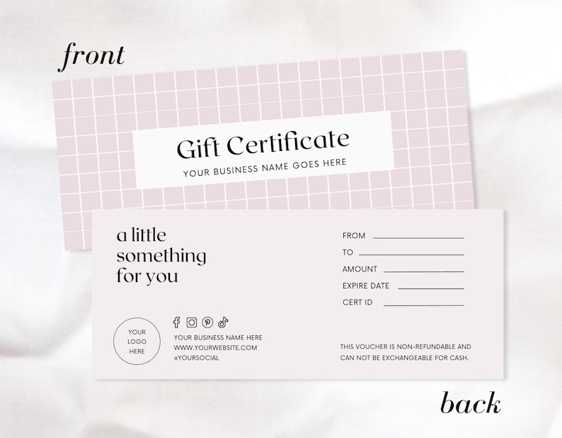 Gift Certificate Template DIY Gift Card Printable Gift - Etsy