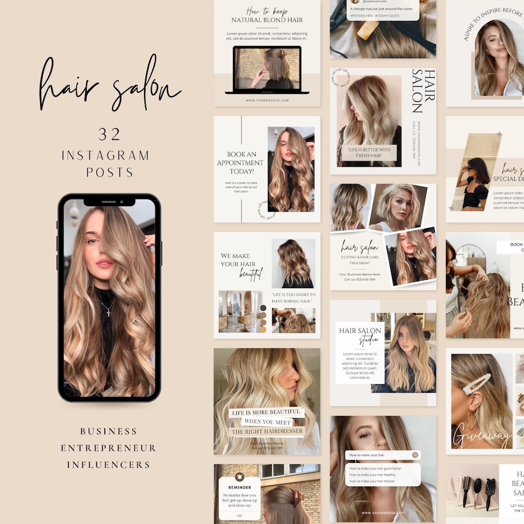 Hair Stylist Instagram Post Template | Hair Beauty Salon Social Media ...