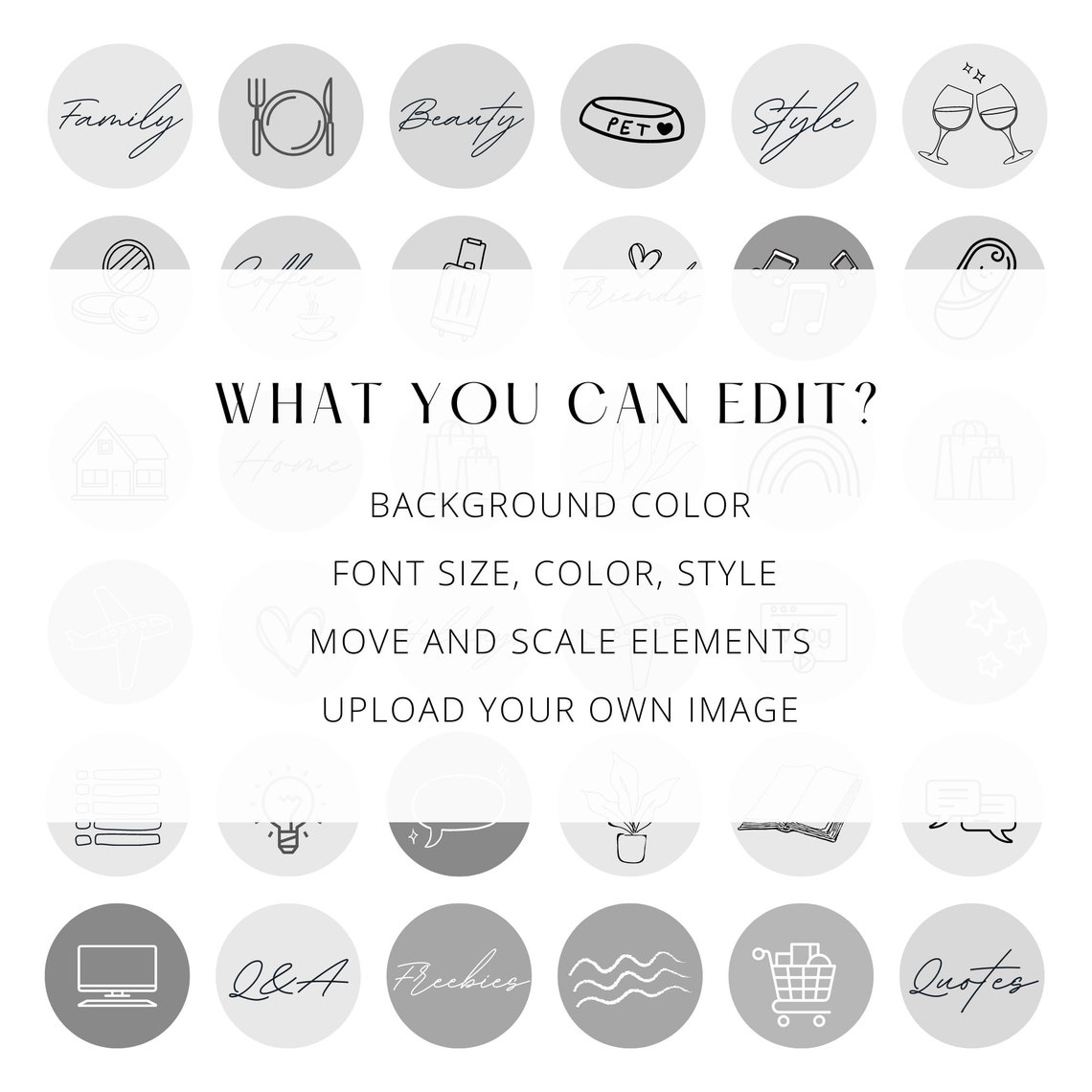 48 Gray Instagram Highlight Covers Instagram Story Highlight - Etsy