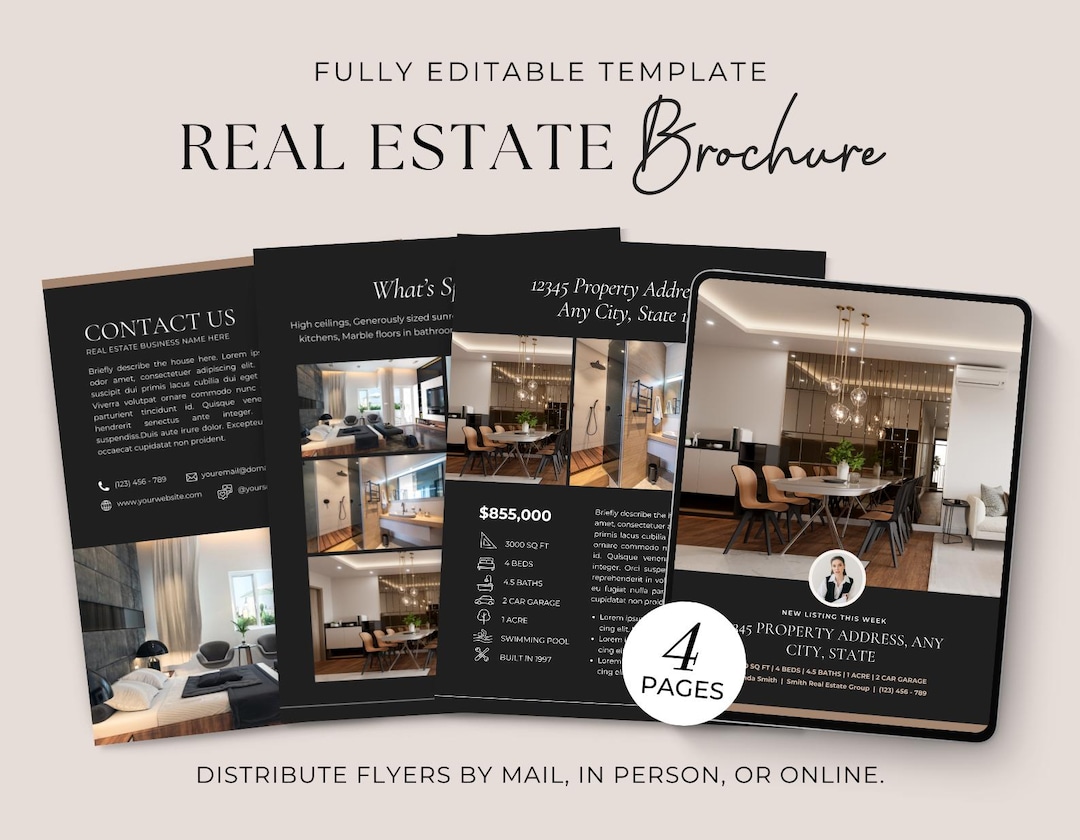 Real Estate Brochure | Open House Flyer Template|real Estate Marketing ...