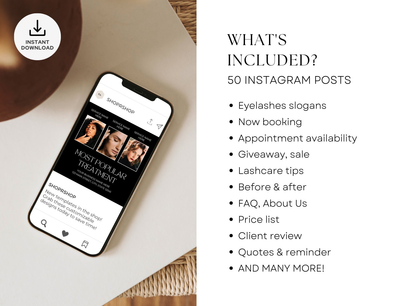 Lash Tech Instagram Post Template | Lash Extension | Story Highlight ...