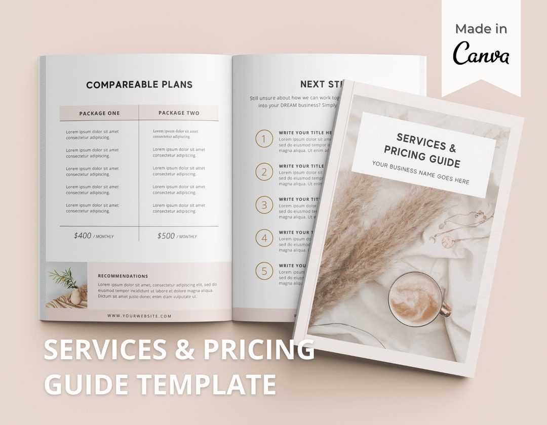Services and Pricing Guide Template Price List, Linesheet Template ...