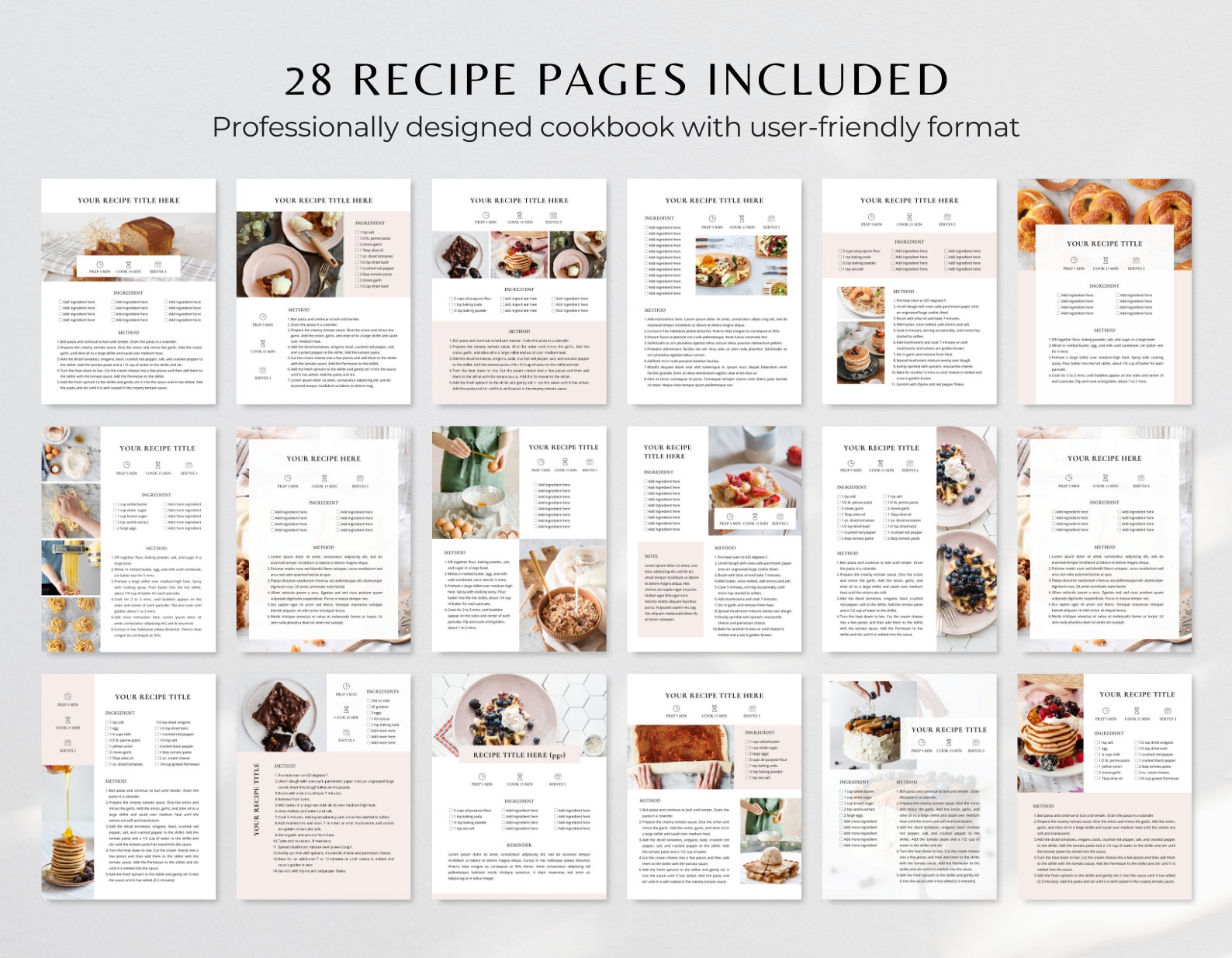 Cookbook Template | Editable Recipe Book Template | Printable Family ...