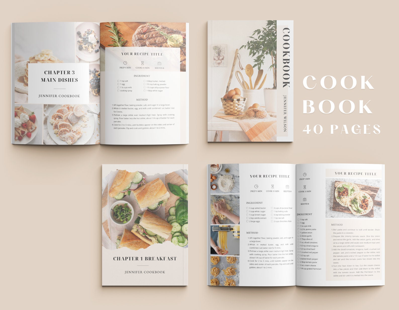 Cookbook Template Recipe Book Template Editable Canva | Etsy UK
