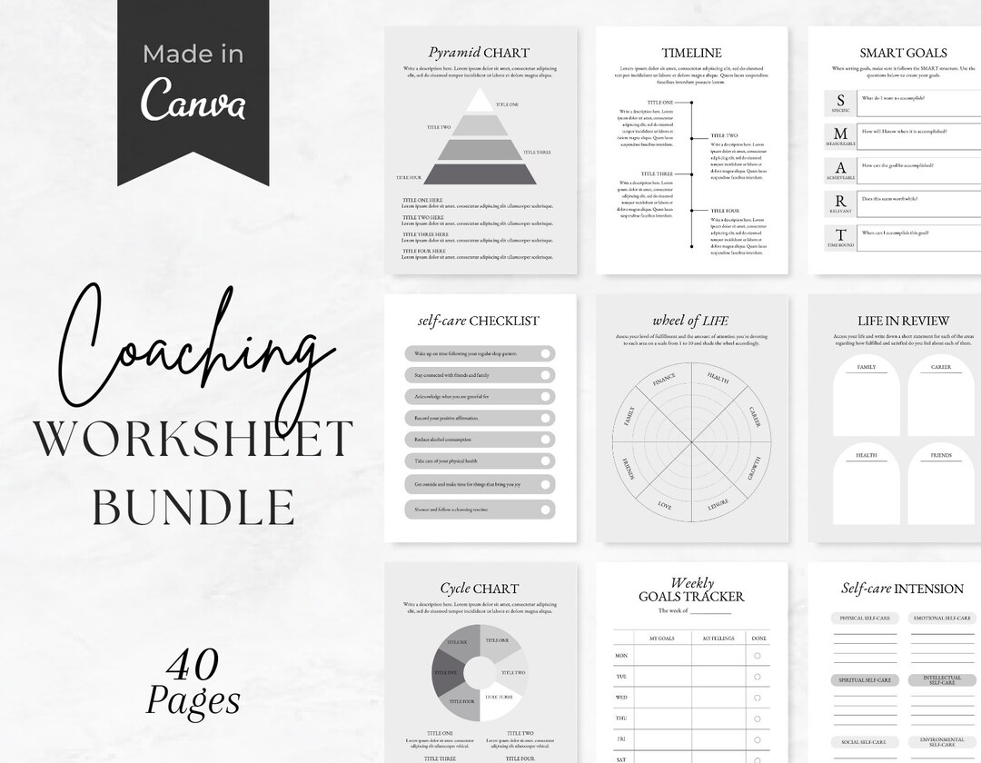 Coaching Worksheet Templates | Coaching Ebook Templates | Lead Magnet ...