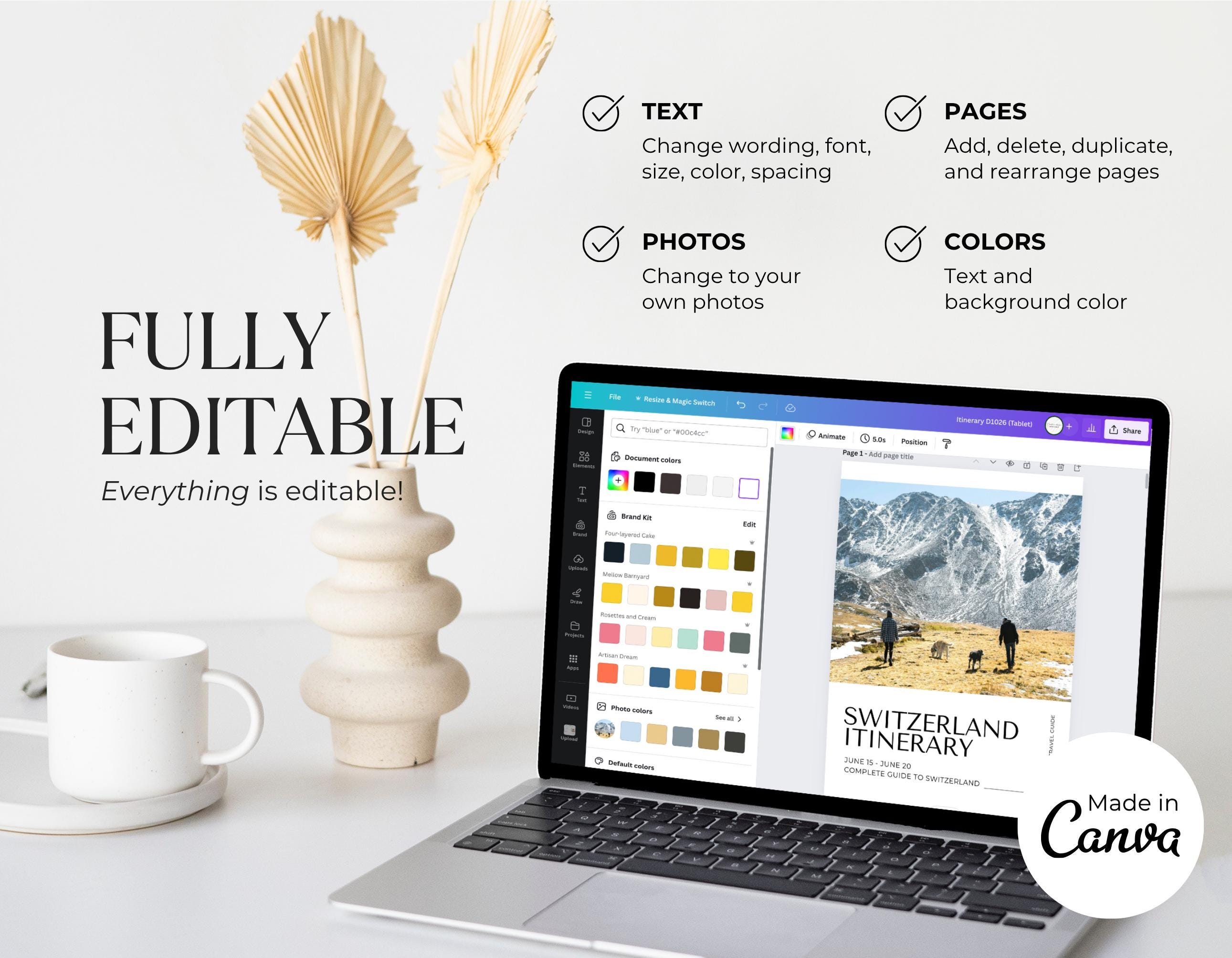 Editable Travel Itinerary Template | Trip Itinerary | Printable Travel ...