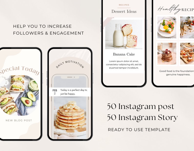 Food Instagram Template | Instagram Post Stories | Food Cooking Recipe ...